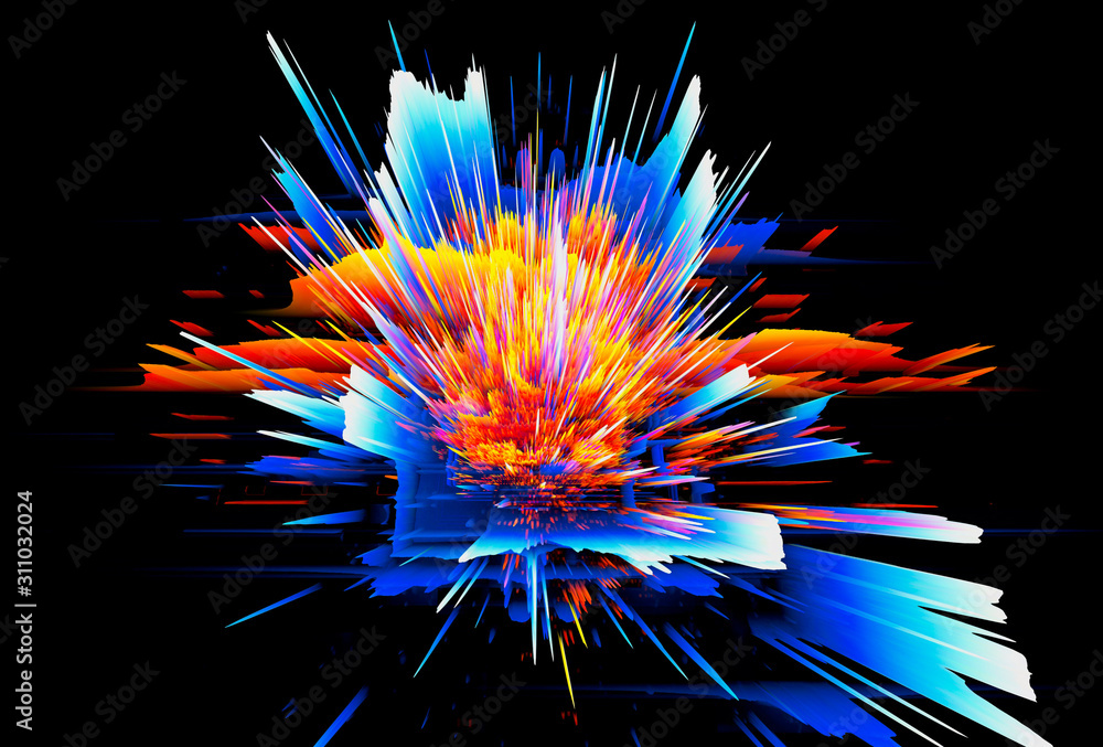 Led Light. Abstract effect. Future tech. Glare cubes. Digital cpu ...