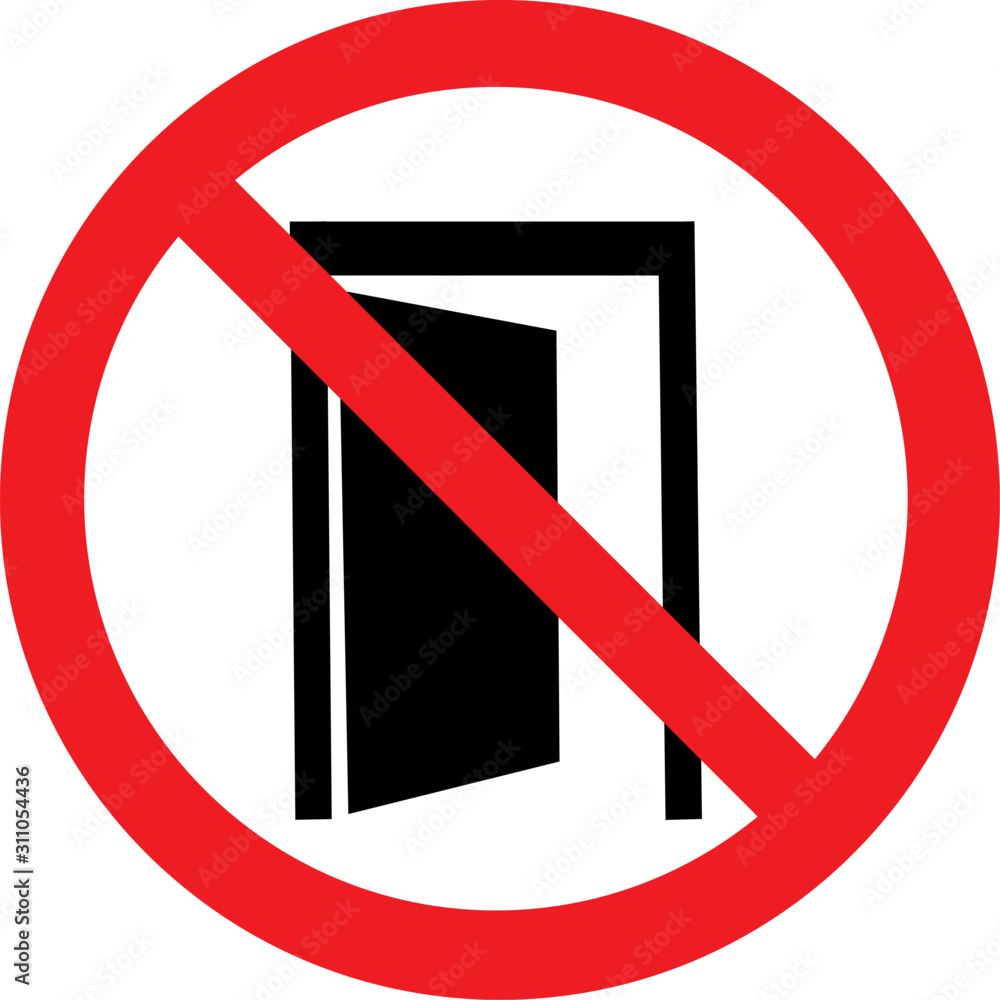 don't open door sign symbol vector Stock Vector | Adobe Stock