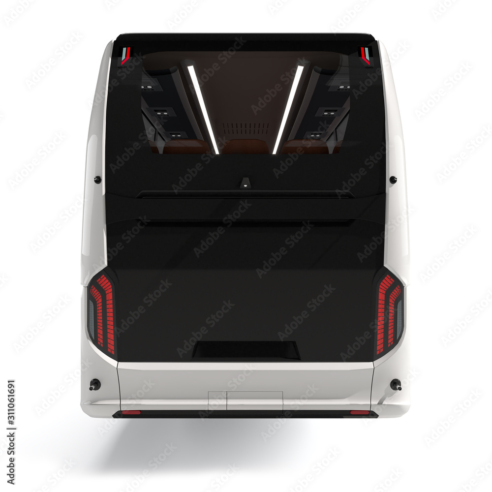 White big tour bus back view Stock Illustration | Adobe Stock