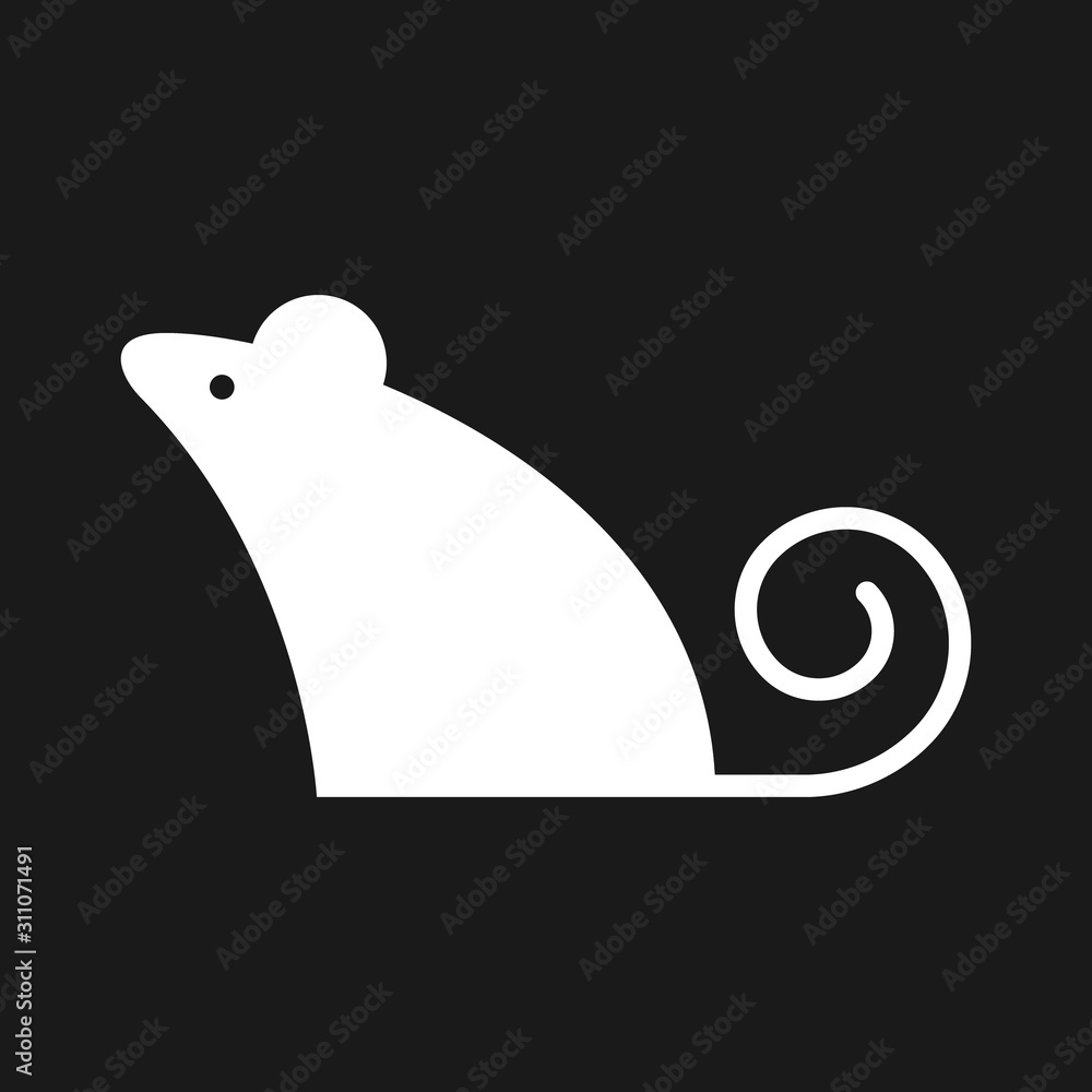 Mouse icon. Chinese New Year Traditional Symbol. Isolated vector ...