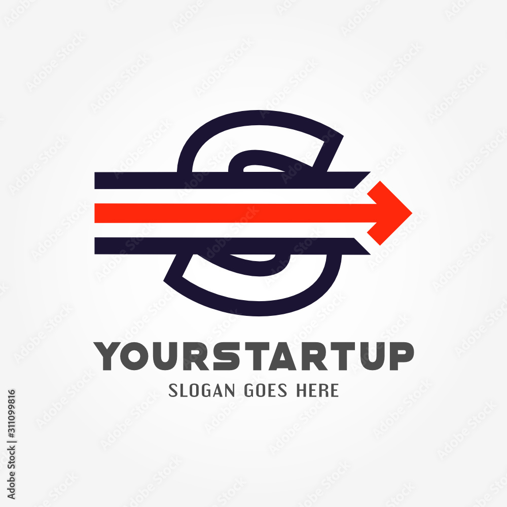 Strong arrow logo in letter S Stock Vector | Adobe Stock