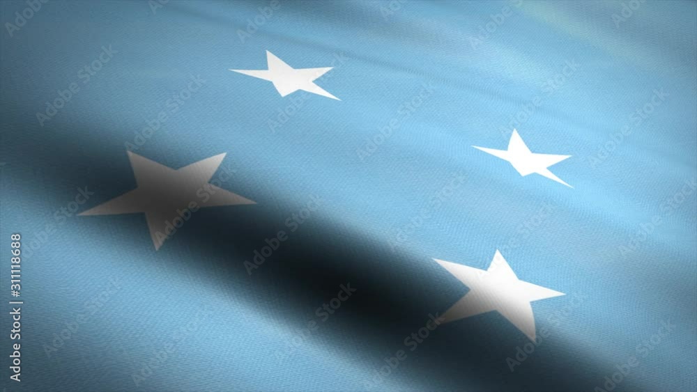 Flag of Micronesia. Waving flag with highly detailed fabric texture ...