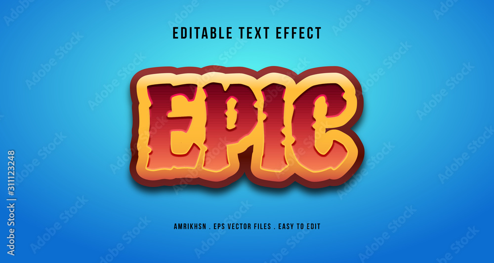 3d epic cartoon game arcade text effect, font effect, alphabets, letter ...