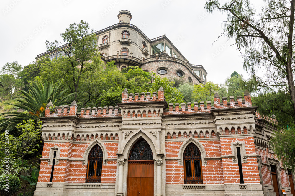 Historic builing at the Chapultepec Castle. Located on top of ...
