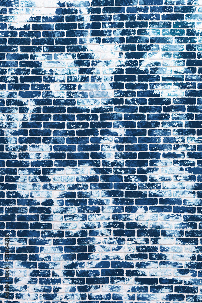 Blue Brick Grunge Background