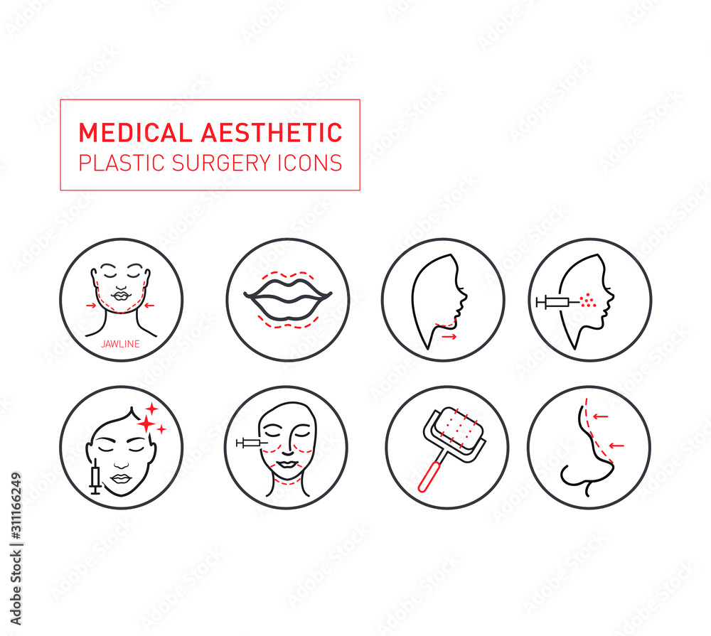 Medical Aesthetic icon Set Vector Stock Vector | Adobe Stock