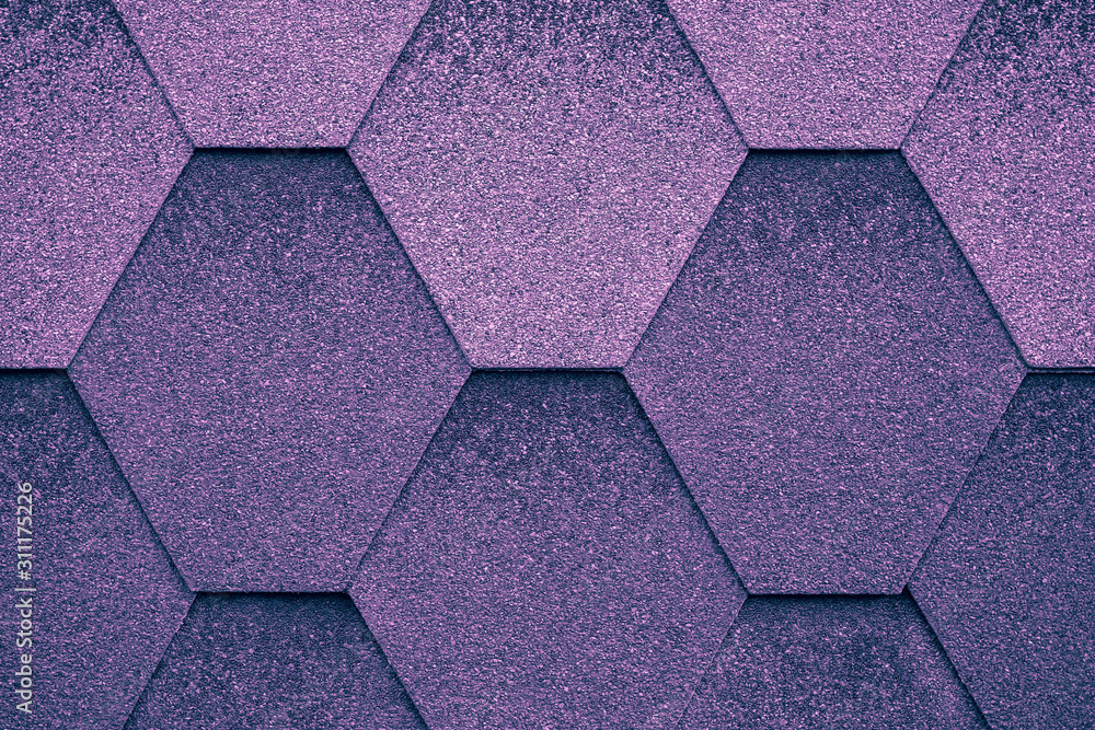 Violet texture surface of roofing tiles. Cover at shape of rhombus ...