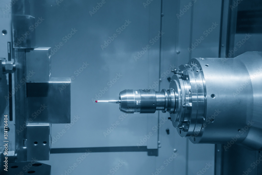 The Coordinate Measuring machine ,CMM probe attached on the horizontal ...