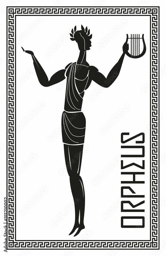 Stylized image of Orpheus. Greek mythology. Vector hand drawing Stock ...