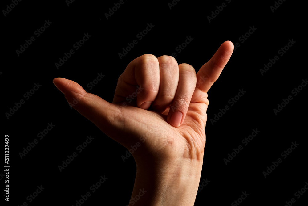 Hand Showing Sign of Y Alphabet in American Sign Language (ASL ...