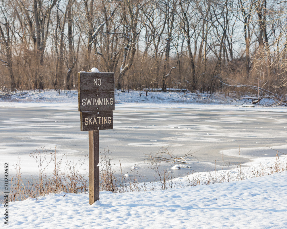 No Ice Skating Sign