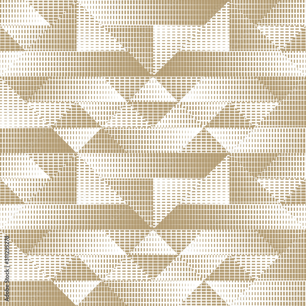 Abstract seamless pattern of geometric shapes with texture. Optical ...