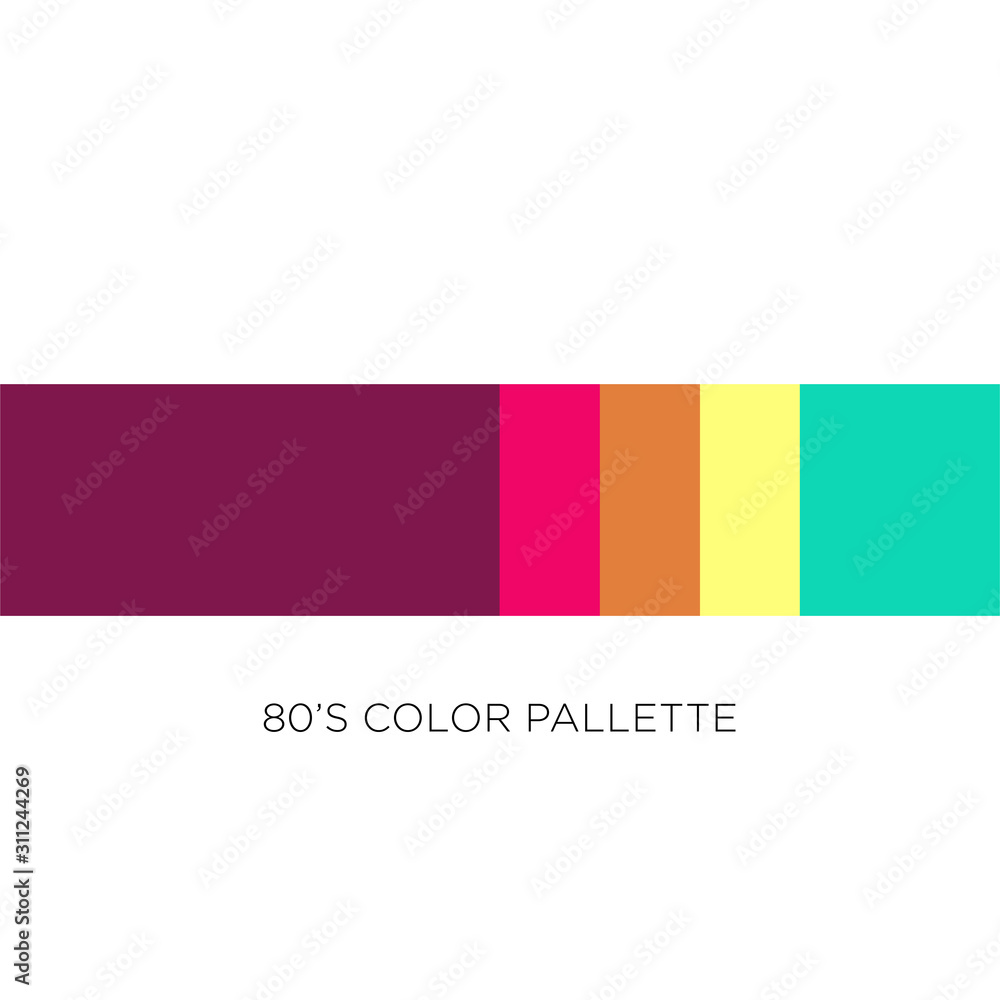 80's Color Scheme Palette Stock Vector | Adobe Stock