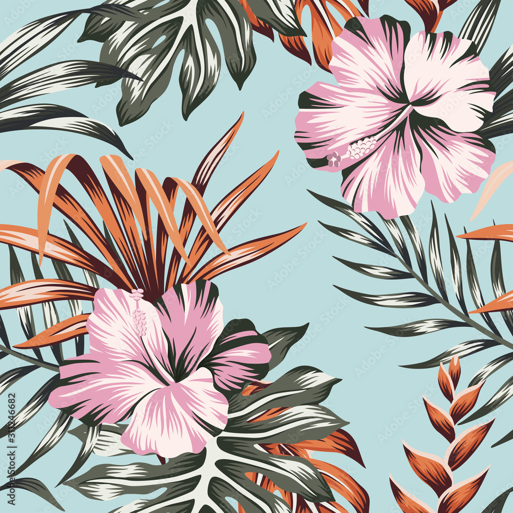 Pink Hawaiian Flowers Background