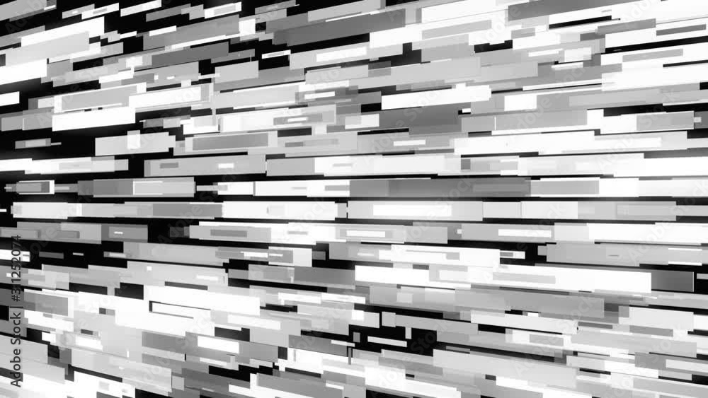 Black and white abstract animation of geometric line patterns moving ...
