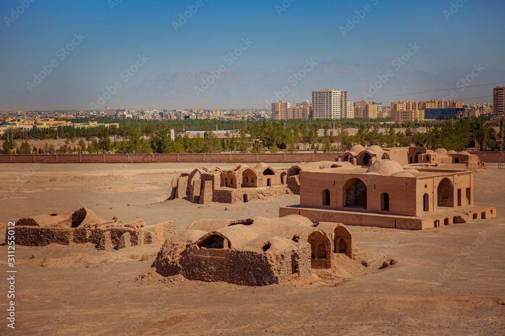 Dahma - the funeral tower of the Zoroastrians. Tower of silence. Iran ...