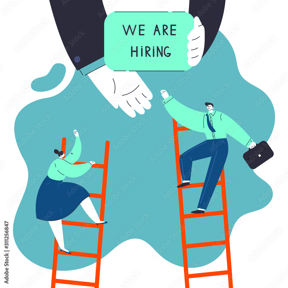 Gender inequality in employment concept.We re hiring text lettering ...