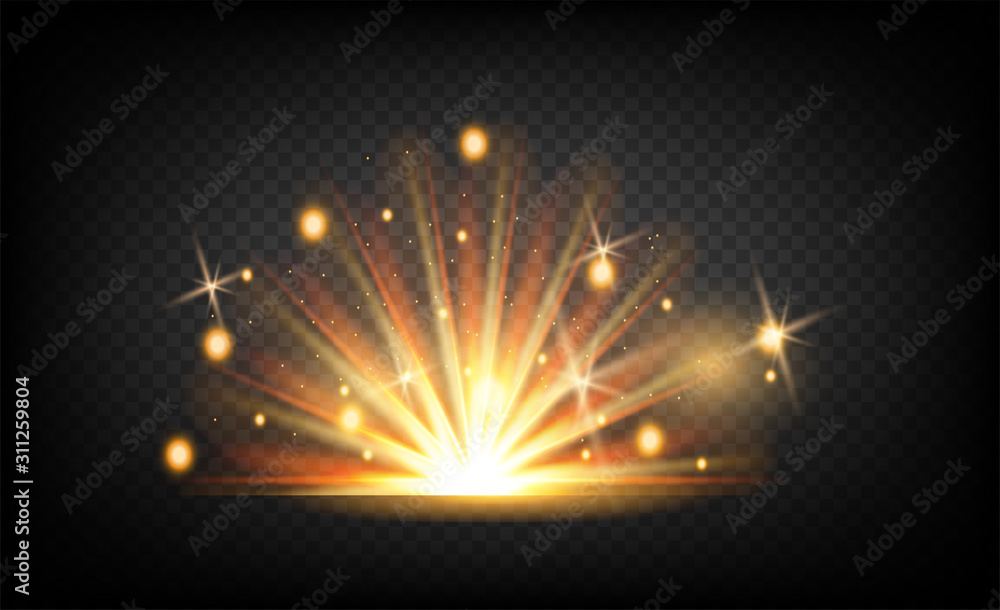 Sparkle stardust trail. Light effect. Magic glittering dust waves, golden glowing star trails ...
