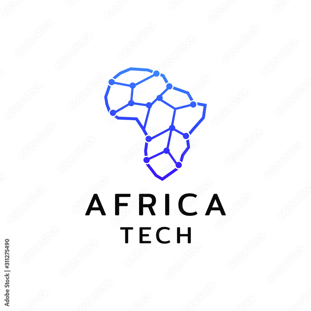 Africa Map Tech Stock Vector | Adobe Stock