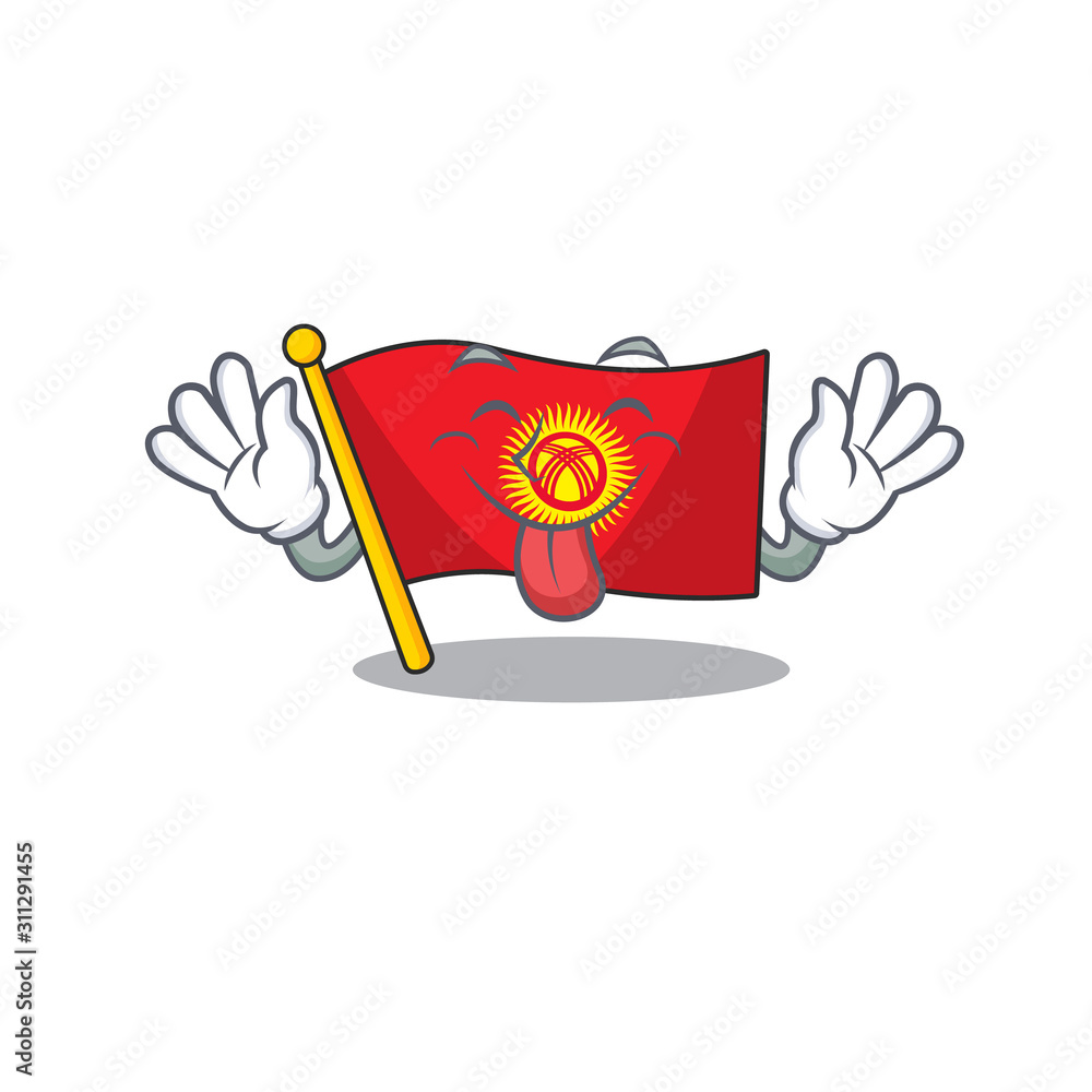 Funny face flag kyrgyzstan Scroll mascot design with Tongue out Stock ...