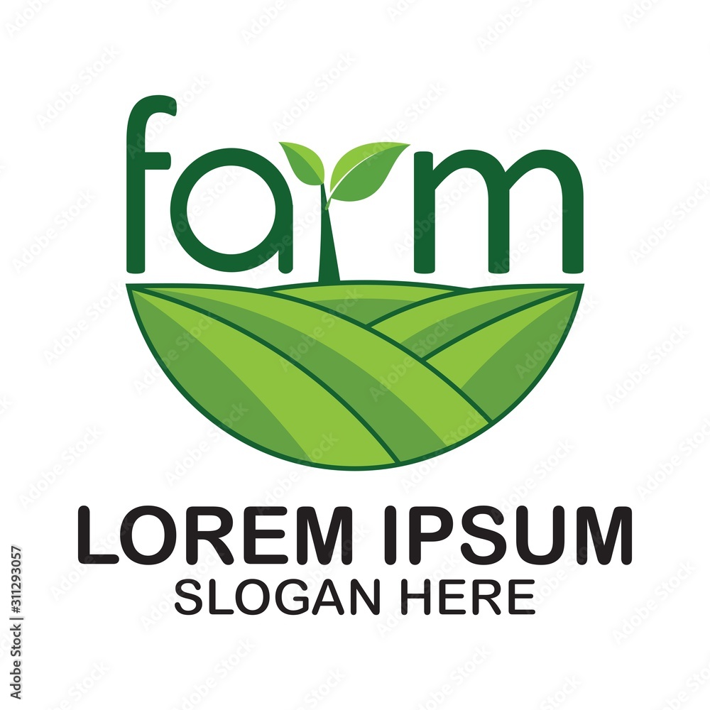 Vector logo design illustration for agriculture, farm, agronomy, rural ...