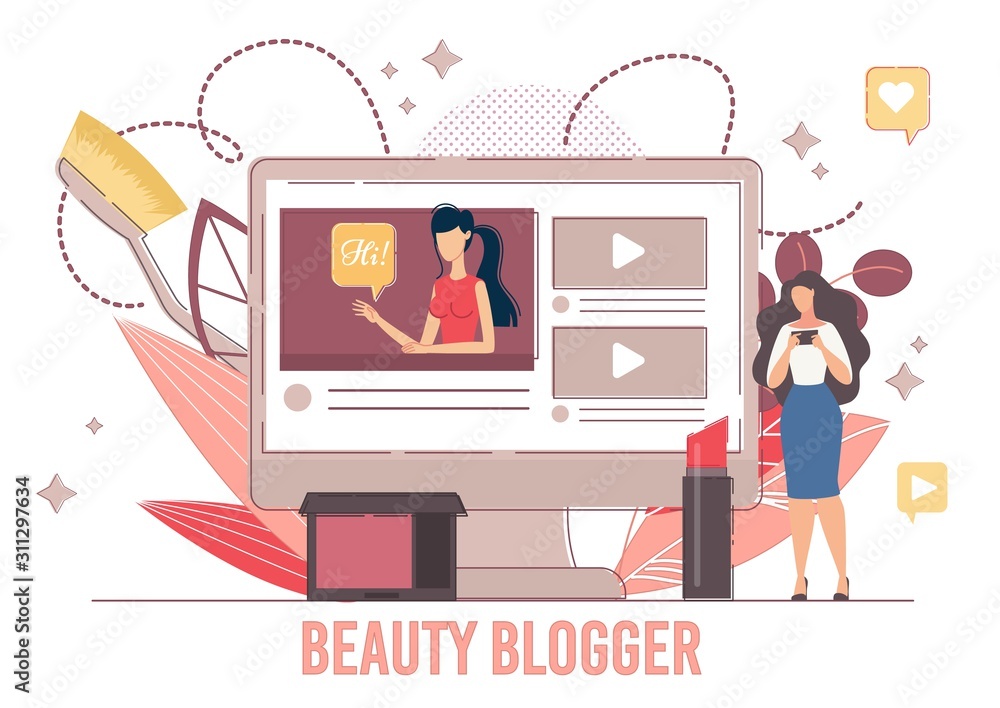 Online Beauty Blogger. Internet Influencer. Social Media Networks and ...