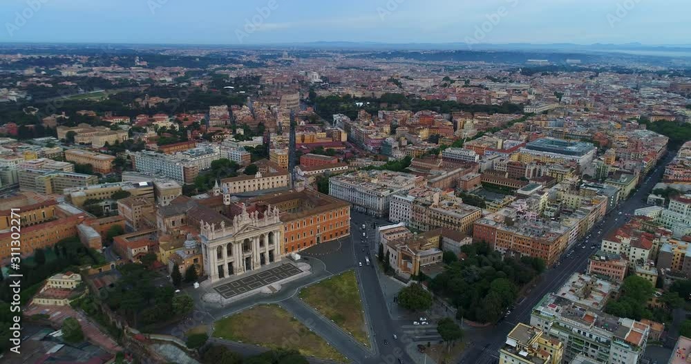 Rome Drone Aerial Helicopter Basilica di San Giovanni in Laterano ...