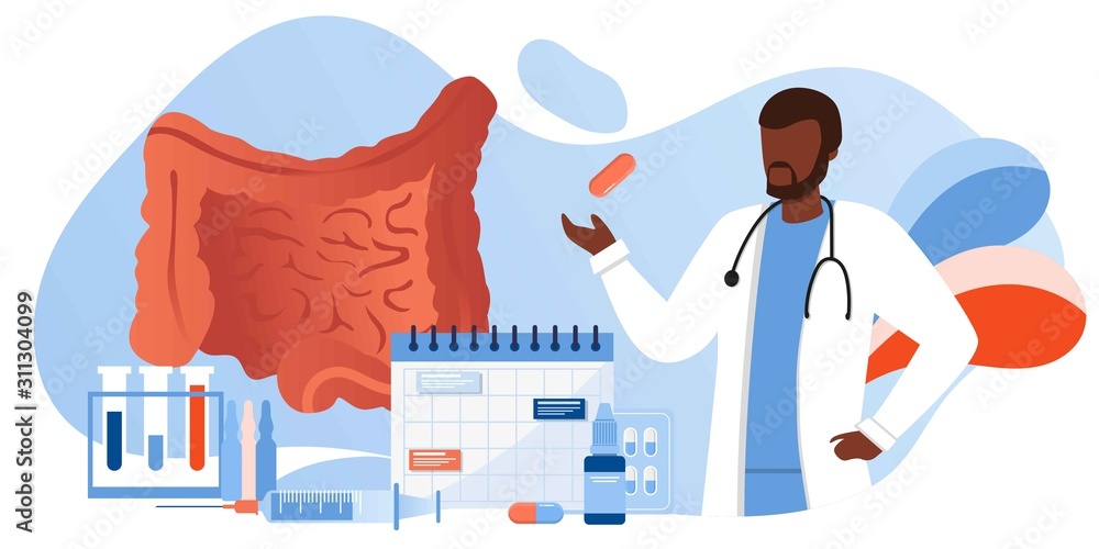 Digestive system health. Treat dysbiosis, harmful bacteria, intestine ...