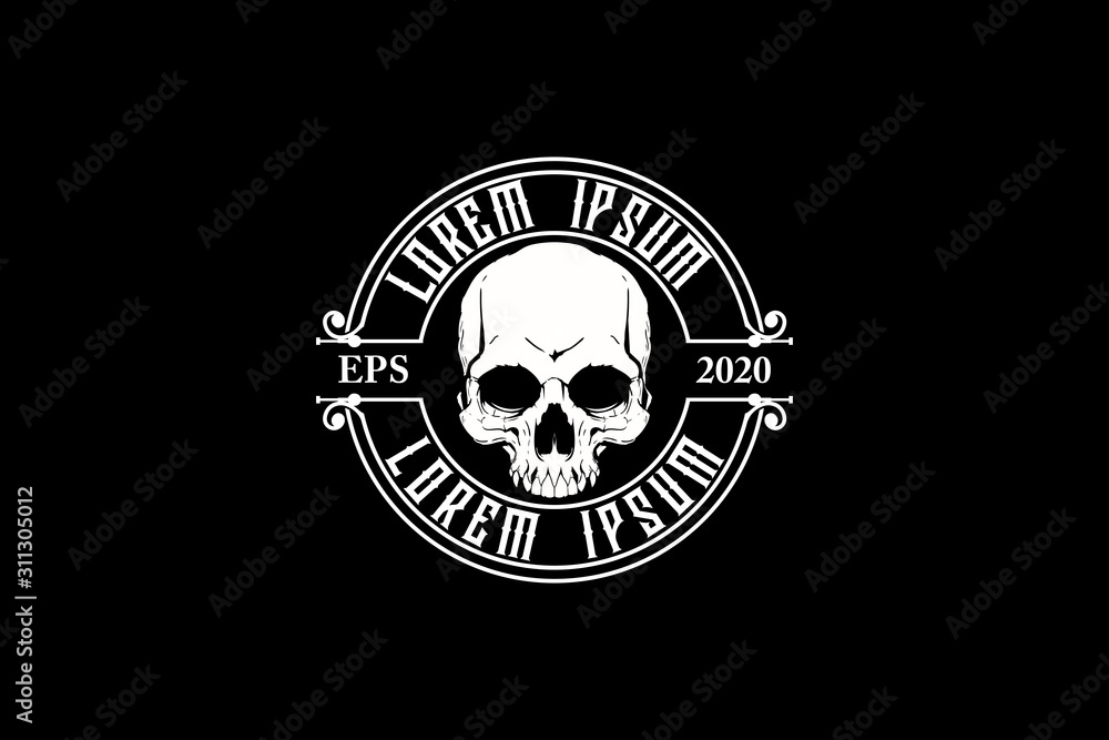 skull vector logo template Stock Vector | Adobe Stock
