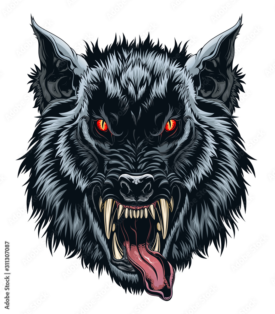 Werewolf head illustration Stock Vector | Adobe Stock