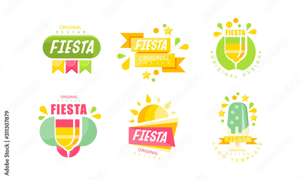 Fiesta Logo and Labels Original Design Vector Set Stock Vector | Adobe ...
