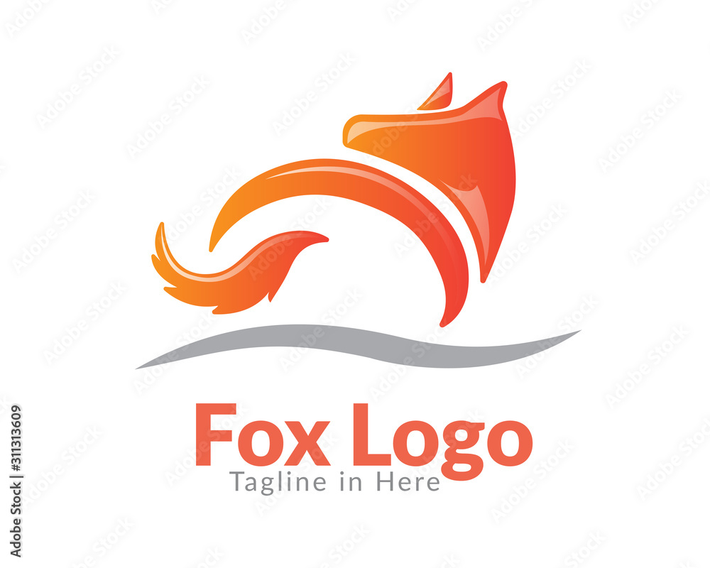 Simple fox logo design inspiration Stock Vector | Adobe Stock