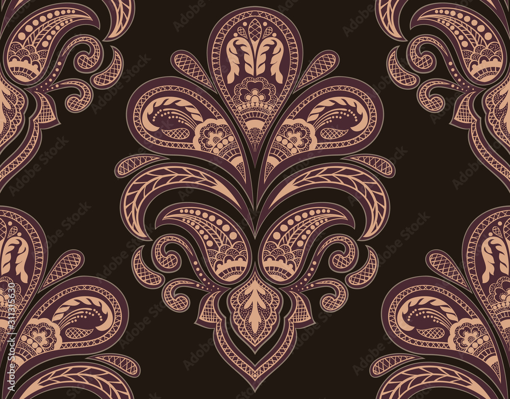 Vector damask seamless pattern element. Classical luxury old fashioned ...