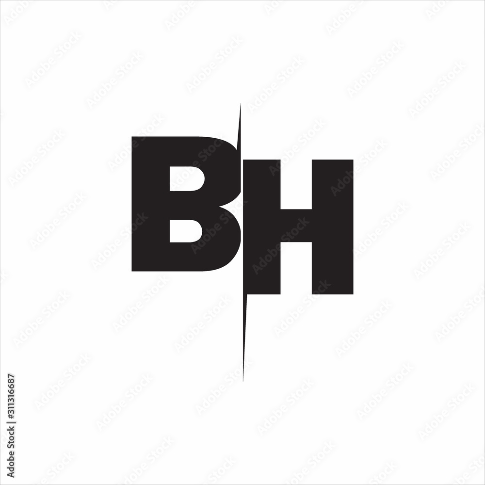 BH Logo Letters white background Stock Vector | Adobe Stock