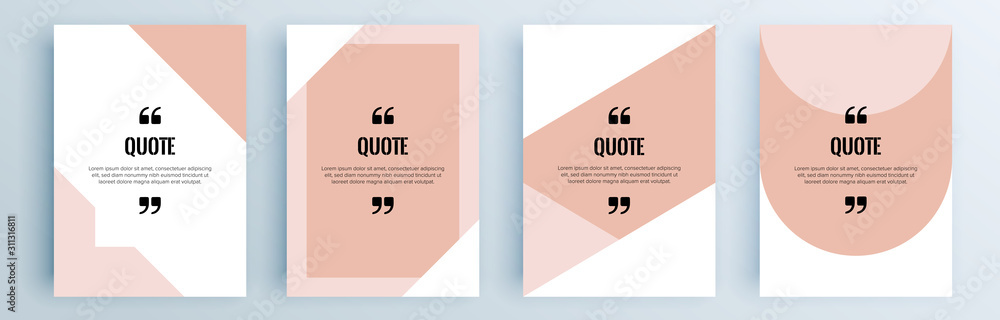 Quote frames blank templates set. Text in brackets, citation empty ...