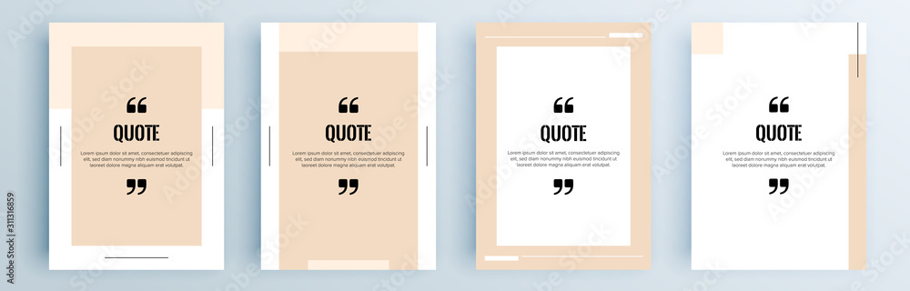 Quote frames blank templates set. Text in brackets, citation empty ...