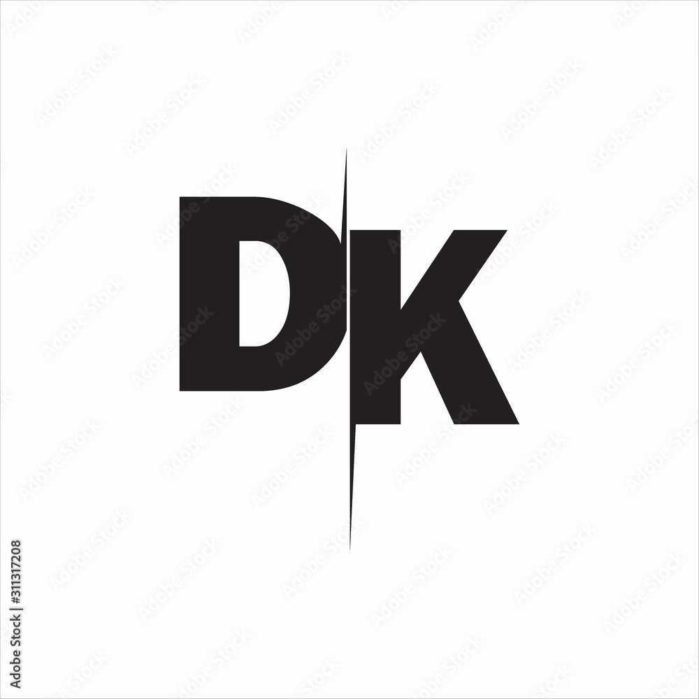 DK Logo Letters white background Stock Vector | Adobe Stock