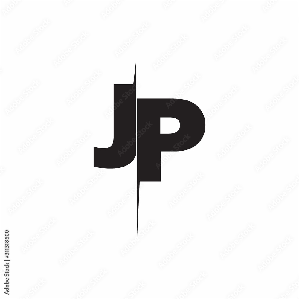 JP Logo Letters white background Stock Vector | Adobe Stock