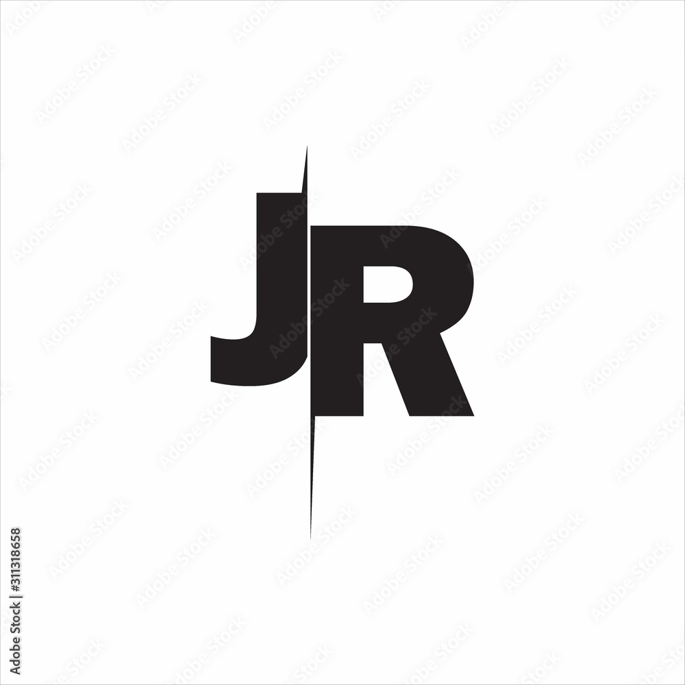 JR Logo Letters white background Stock Vector | Adobe Stock