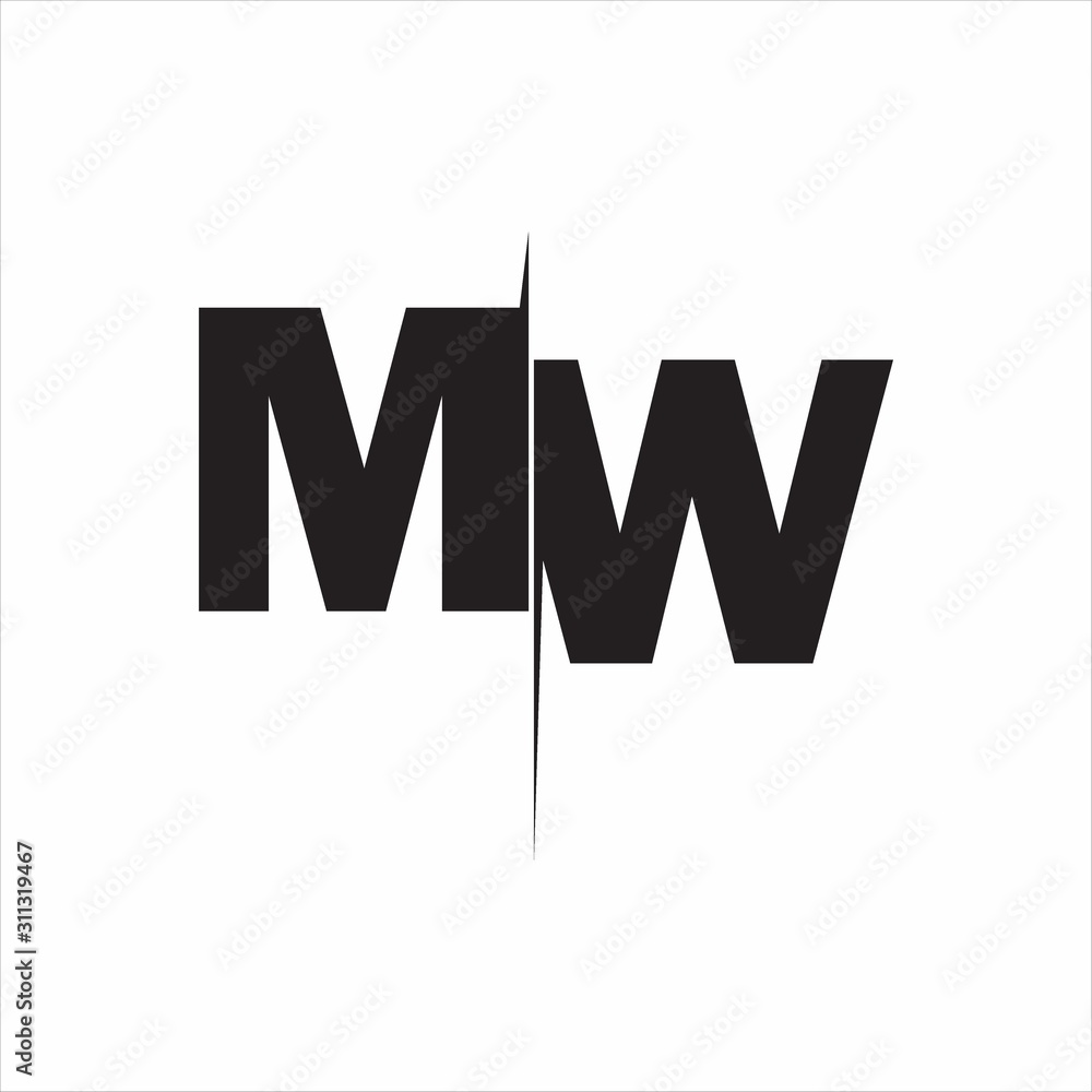 MW Logo Letters white background Stock Vector | Adobe Stock