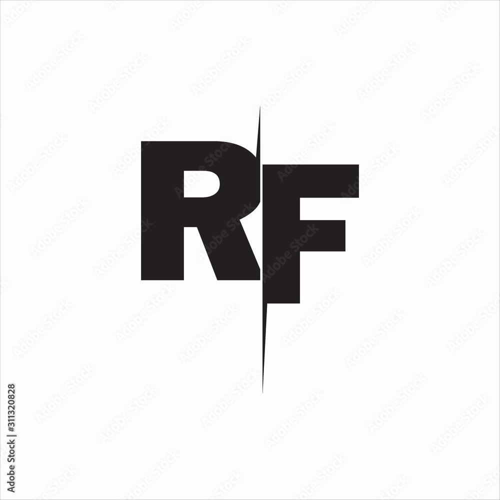 RF Logo Letters white background Stock Vector | Adobe Stock