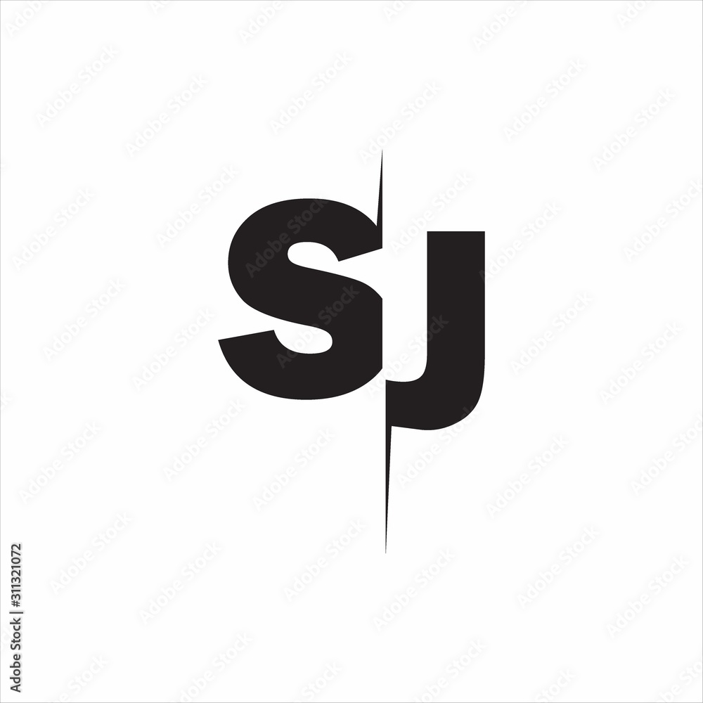 SJ Logo Letters white background Stock Vector | Adobe Stock