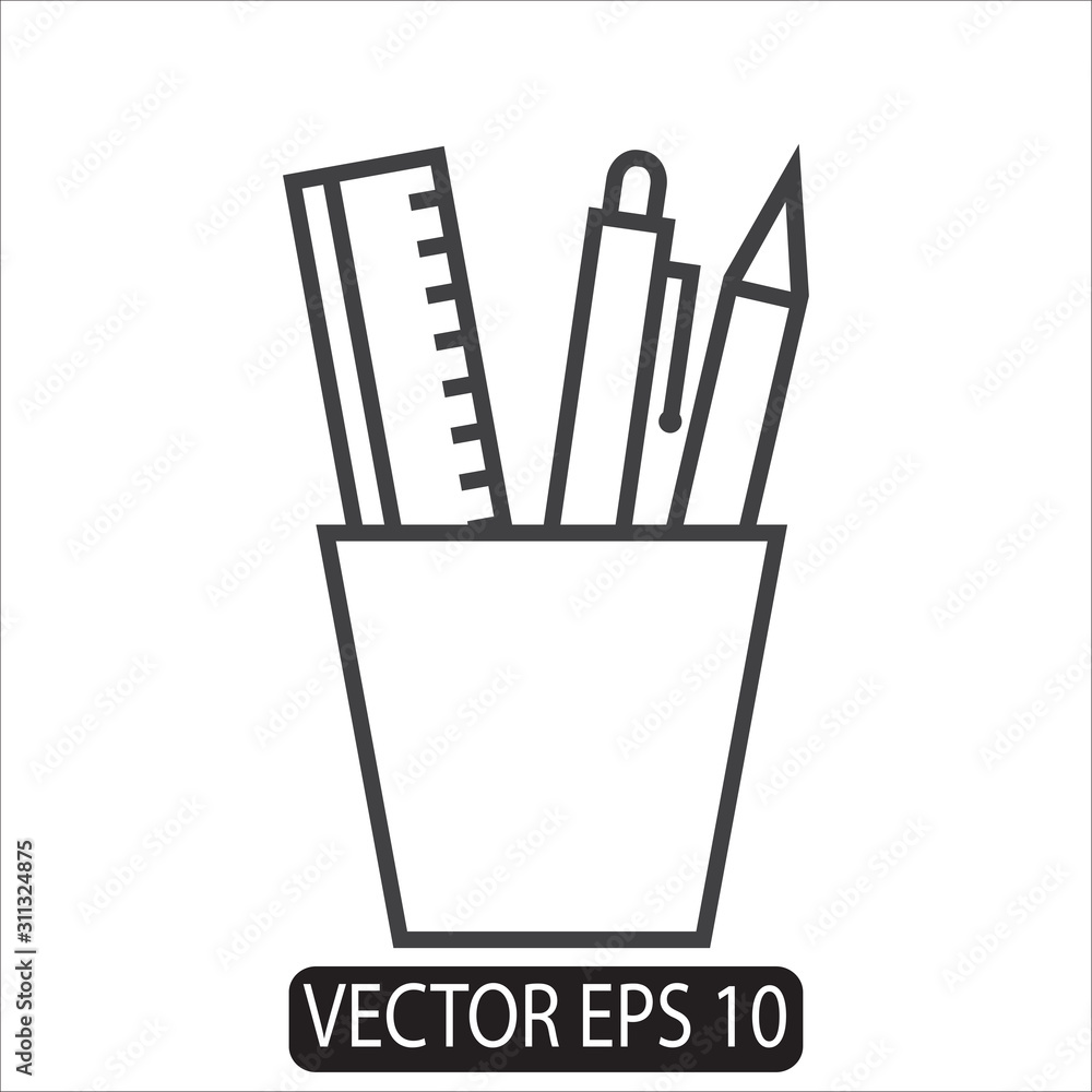 pencil stand icon design vector template Stock Vector | Adobe Stock