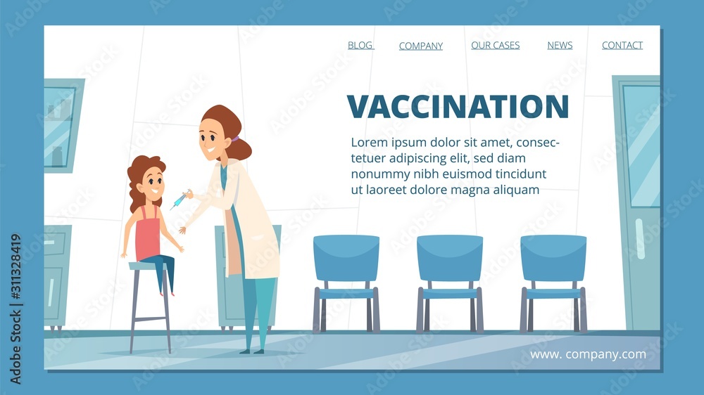 Vaccination banner. Kids vaccination, immunization vector concept ...