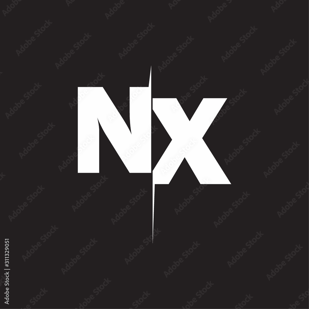 NX Logo Letters black background Stock Vector | Adobe Stock