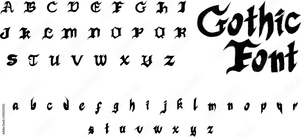 Poster Classic gothic font - vector – Wall Art | UkPosters