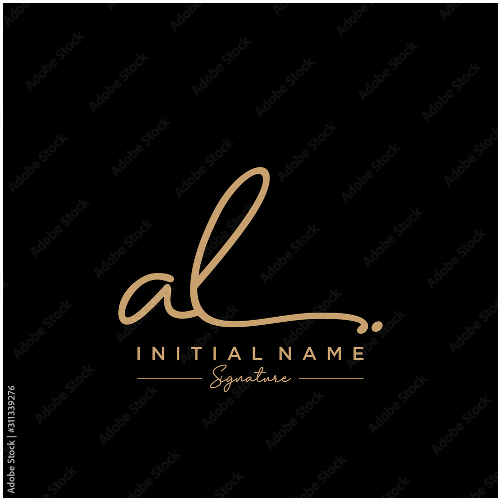 Vetor de Letter AL Signature Logo Template Vector do Stock | Adobe Stock