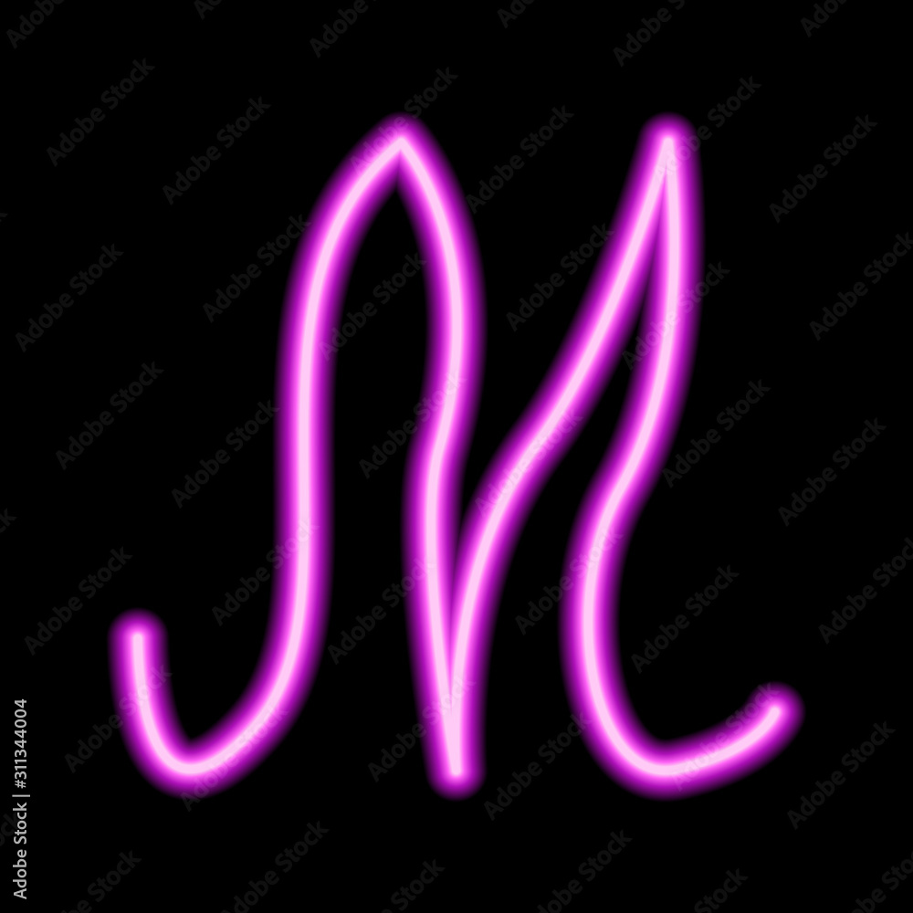 The Letter M In Pink And Black