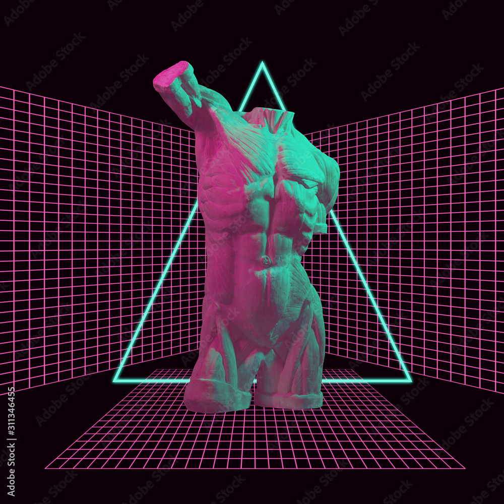 Ecorche of the Hudon. Hudon Gibbs torso on abstract futuristic ...