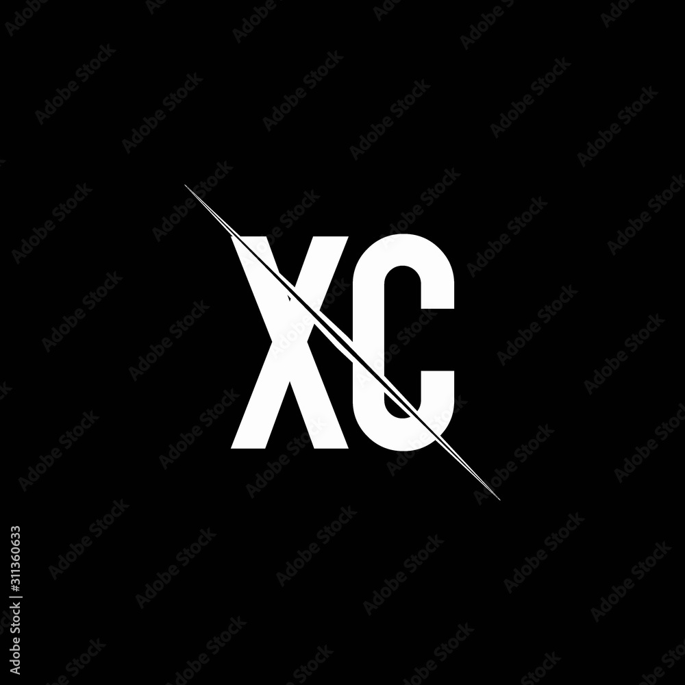 XC logo monogram with slash style design template Stock Vector | Adobe ...